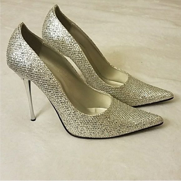 Boutique | Shoes | Metallic Silver Ultra Thin Stiletto Heel Pump | Poshmark